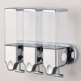 Drill-Free 3-Grid Wall Mount Dispenser, 3×16.91oz Adhesive Mount ...