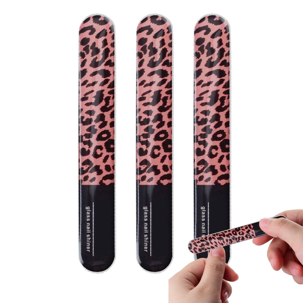 3 Pack Crystal Glass Nail File with Case, Nail Shine Buffers Polisher ...