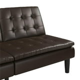 Mainstays Memory Foam Futon with Cupholders and USB, Dark Brown Faux ...