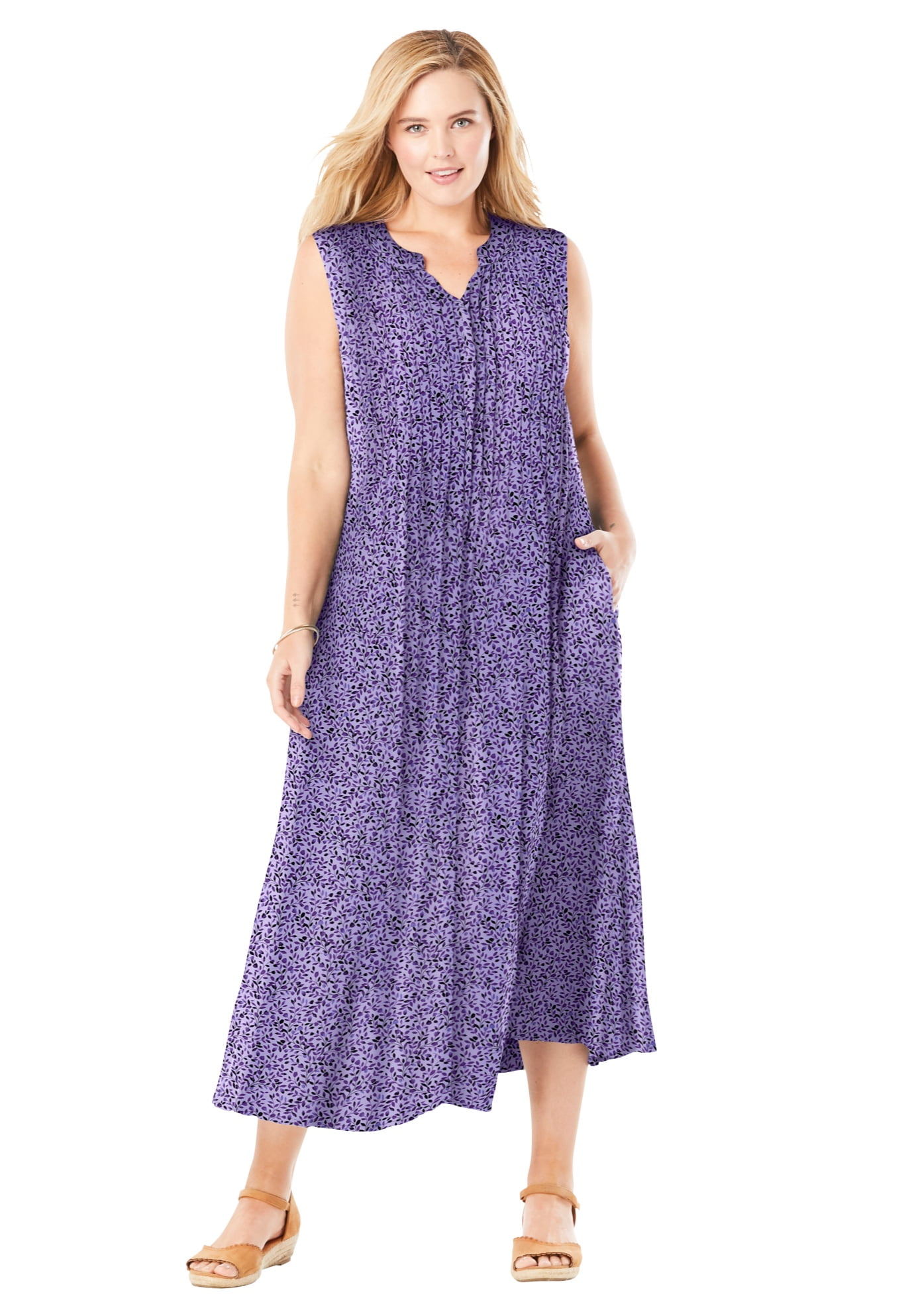 Woman Within Woman Within Womens Plus Size Sleeveless Pintuck