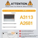 MOSISO Compatible with 2024 2023 2022 MacBook Air 13.6 inch Case M3 A3113 M2 A2681 Chip, Plastic ...