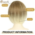 Creamily Blonde Bob Wig with Bangs, Brown Roots, Short, Synthetic, 12 ...