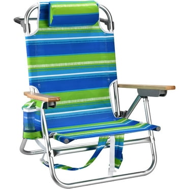Topbuy 2 Pack Beach Chairs Set with Side Table Folding Backpack Beach ...