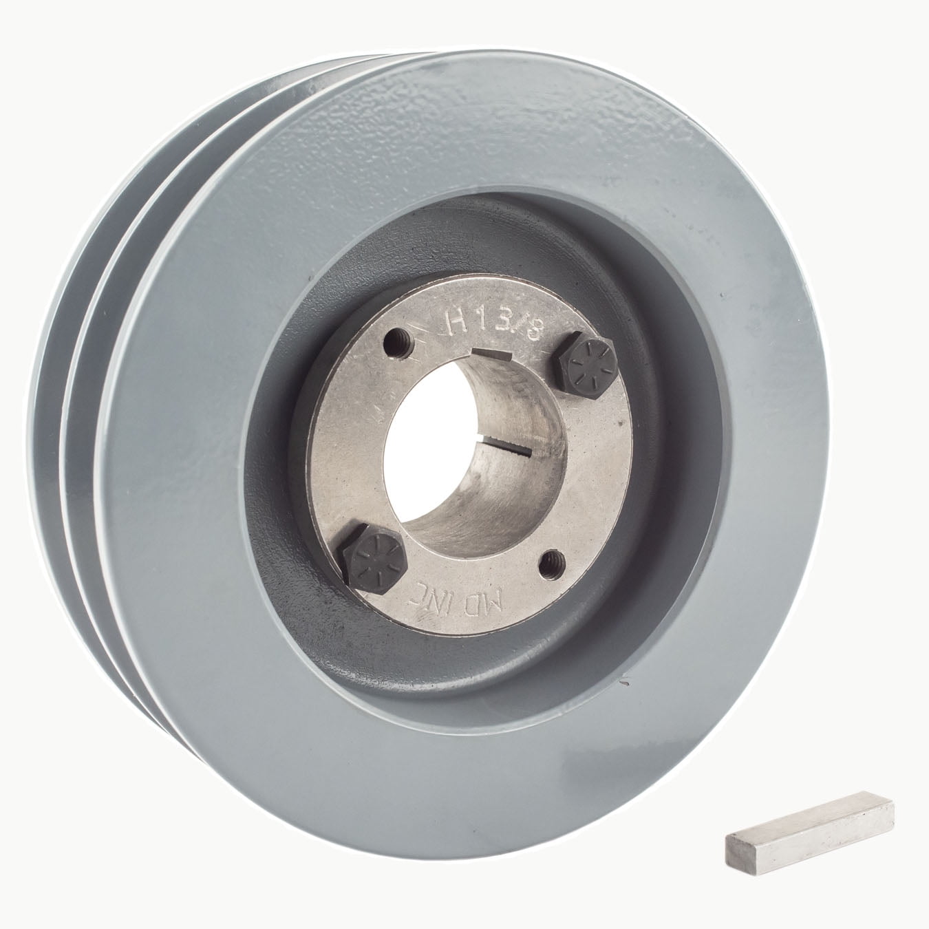 Cast Iron 5.5" Dual Groove Belt B Section 5L Pulley w/ 1-3/8" Sheave ...