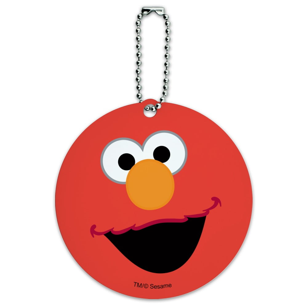 Sesame Street Elmo Face Round Luggage ID Tag Card Suitcase Carry-On ...