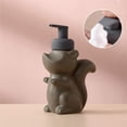 NovaBreeze Cute Squirrel Ceramic Foaming Soap Dispenser, Refillable ...