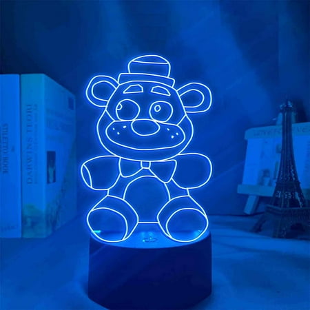 ATTOE FNAF 3D Illusion Lamp - Five Ni-ghts at Fre-ddy 3D LED Night ...