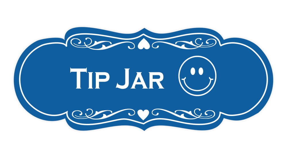 Signs ByLITA Designer Tip Jar (Smiley Face Vector) Sign (Blue) - Large ...