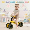 Developmental Yellow 4-Wheel Toddler Balance Bike | Strengthens Leg ...