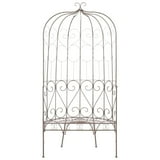 vidaXL Antique-Style Garden Arch with Metal Bench for Yard and Outdoor ...