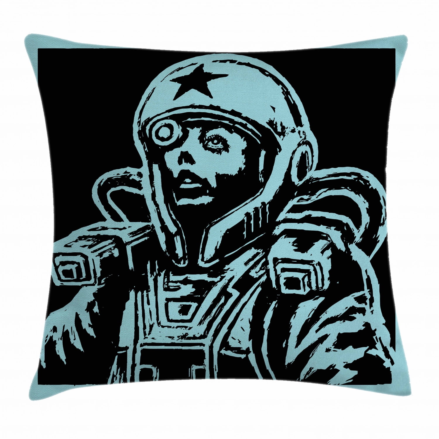 Astronaut Throw Pillow Cushion Cover, Female Astronaut Space Woman ...