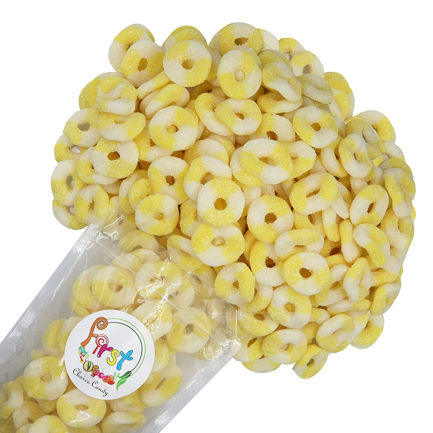 FirstChoiceCandy Sour Gummiroos Mini Gummy Rings (Sour Pineapple, 2 ...