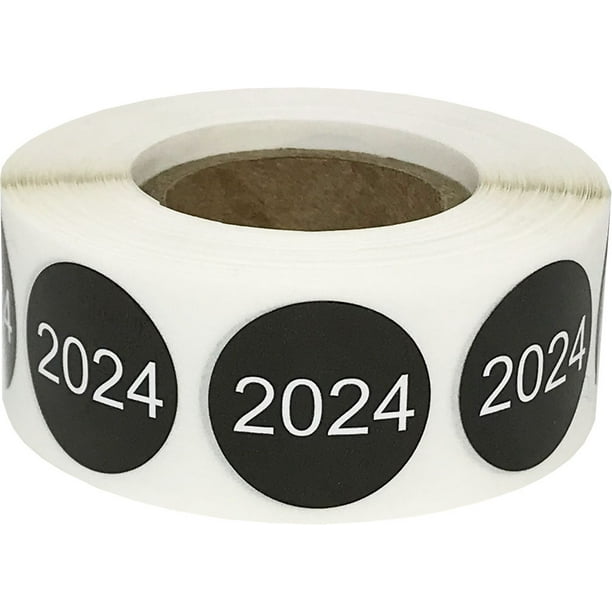 Black 2024 Circle Dot Stickers, 3/4 Inch Round, 500 Labels on a Roll ...