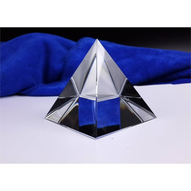 Jiallo Perfect Gift Pyramid Shape Modern Crystal Paperweight in Clear ...