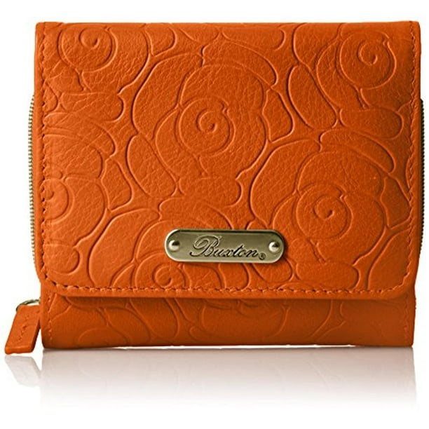 Buxton - Buxton Womens Rose Garden Embossed Leather Trifold Wallet ...