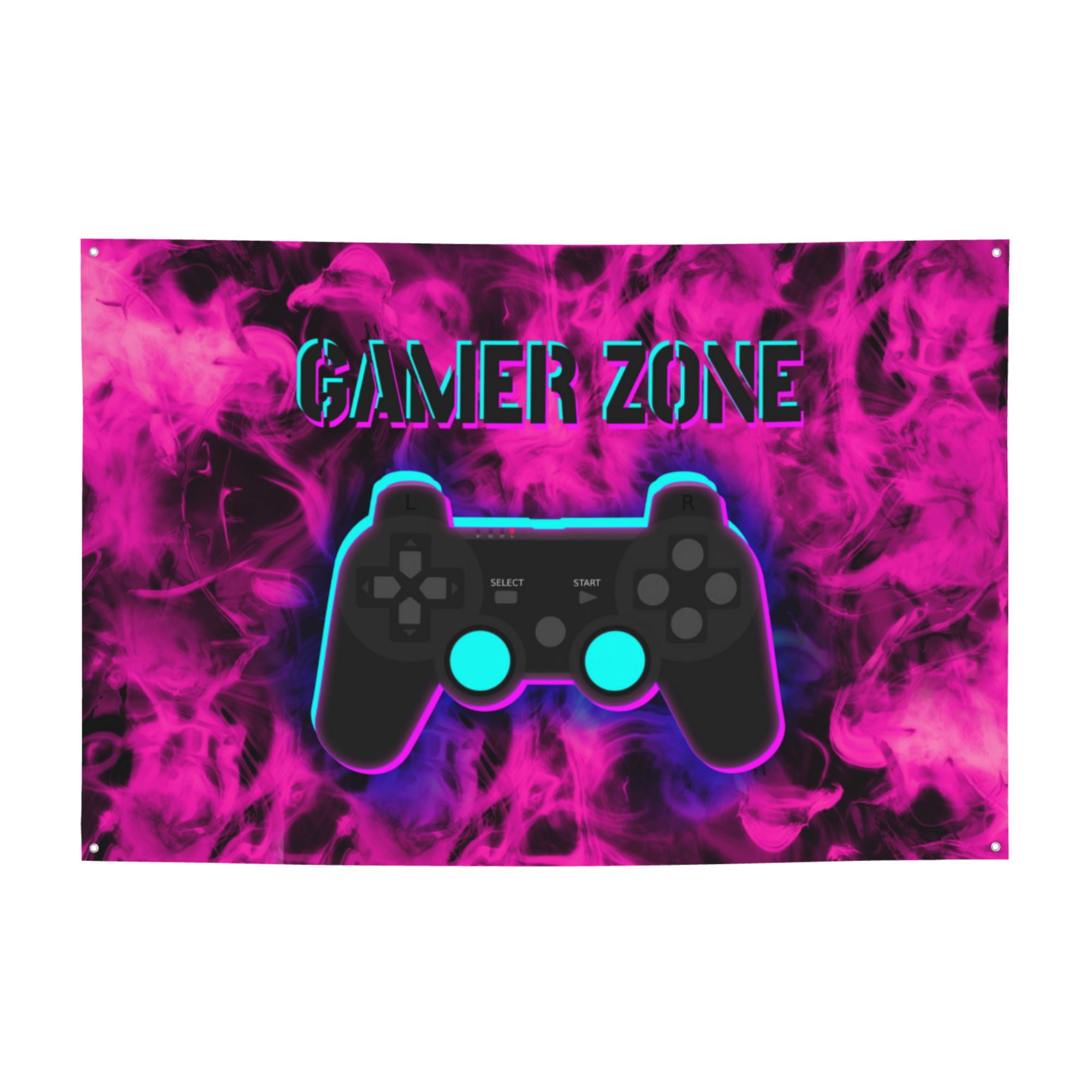 Red Gamer Zone Gamepad Sign Banner, Play Games Hanging Banners Backdrop ...