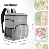 Lonchera Térmica Aislada Bluelander, Mochila Lonchera Portátil, Gris ...