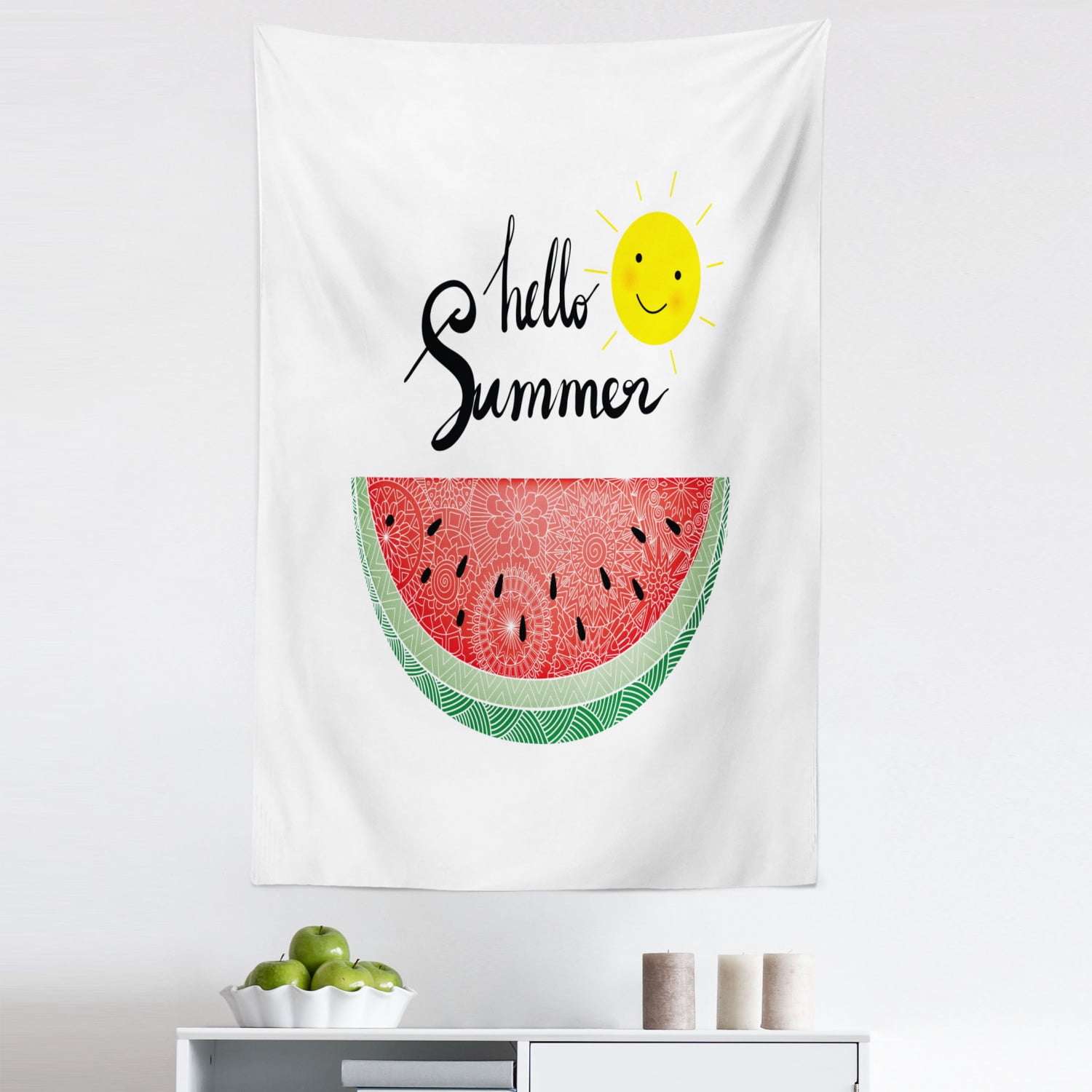 Hello Summer Tapestry, Abstract Design with Zentangle Patterned ...