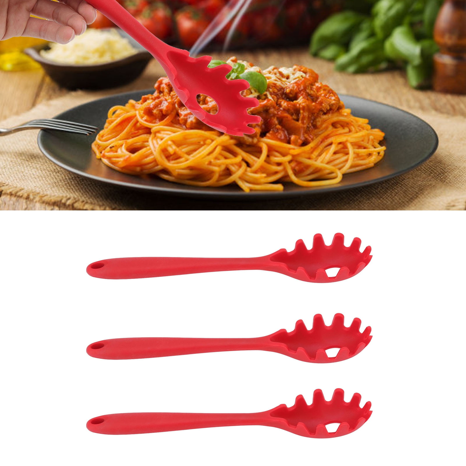 Click here for Domqga Silicone Spaghetti Spoon Heat Noodle Fork F... prices