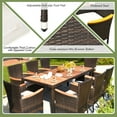 Costway 9 PCS Outdoor Patio Wicker Dining Set with Acacia Wood Table ...