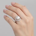 Gemhub 925 Sterling Silver Pearl Round Cut Ring, 3.20 Ct. White ...