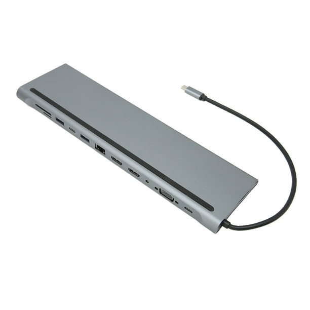 Adaptador multipuerto, concentrador USB C, concentrador USB de 12 puertos, concentrador de ...