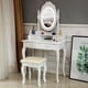 Ktaxon Elegance White Dressing Table Vanity Table and Stool Set Wood ...
