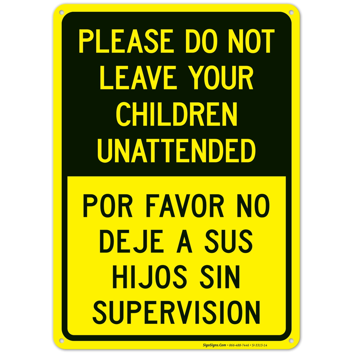 Please Do Not Leave Your Children Unattended Sign, Traffic Sign ...