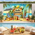 7x5ft Hello Summer Backdrop Hawaiian Aloha Luau Tiki Background Beach ...