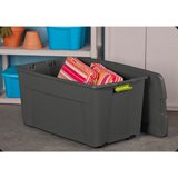 Sterilite 45 Gallon Latching Storage Tote Boxes with Wheels, Durable ...