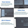 Zmoon Laptop Battery YRDD6 Li-ion 42Wh, 11.4V, 3500mAh, for Dell ...