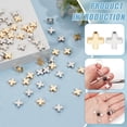 60Pcs 2 Colors Brass Beads Real Gold Plated & Real Platinum Plated ...