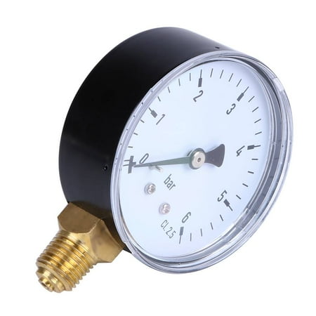 Ruiboury 0-6bar 1/4" NPT Thread Pressure Gauge Side Mount Manometer Air ...