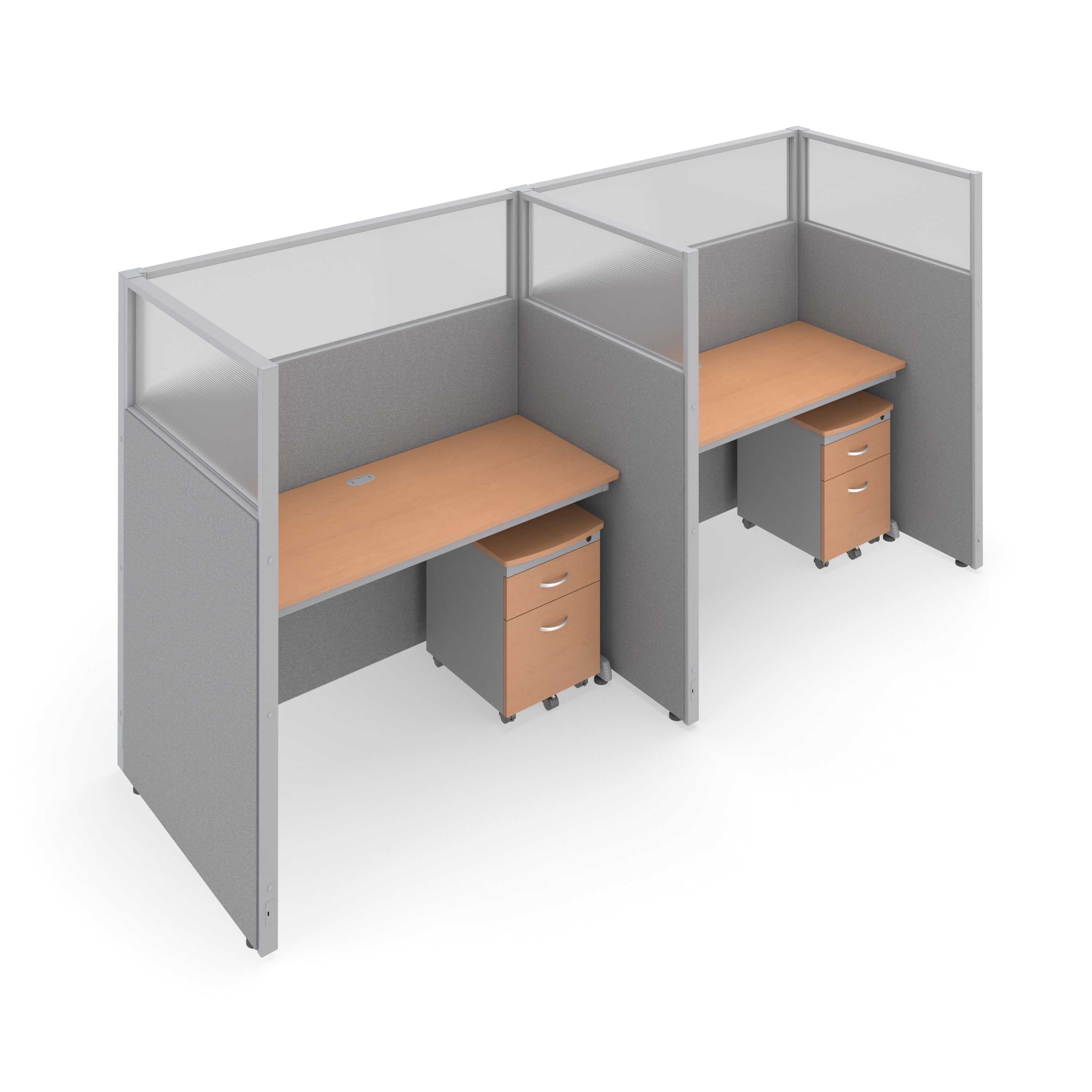 OFM RiZe Series 63" x 60" 2-Unit Privacy Station Panel System with ...