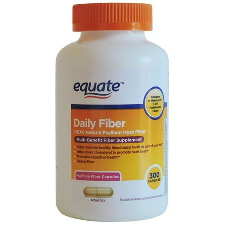 Equate Daily Fiber Psyllium Fiber Capsules, 300 count – BrickSeek