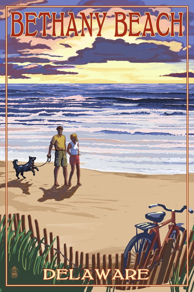 Bethany Beach, Delaware, Beach and Sunset (9x12 Wall Art Print, Home ...