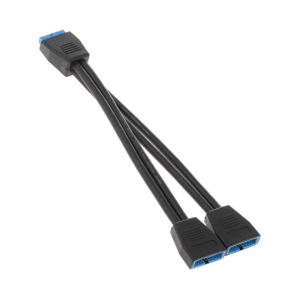 pitrice 19 Pin USB Header Male 1 to 2 Female USB Cable Connector for ...