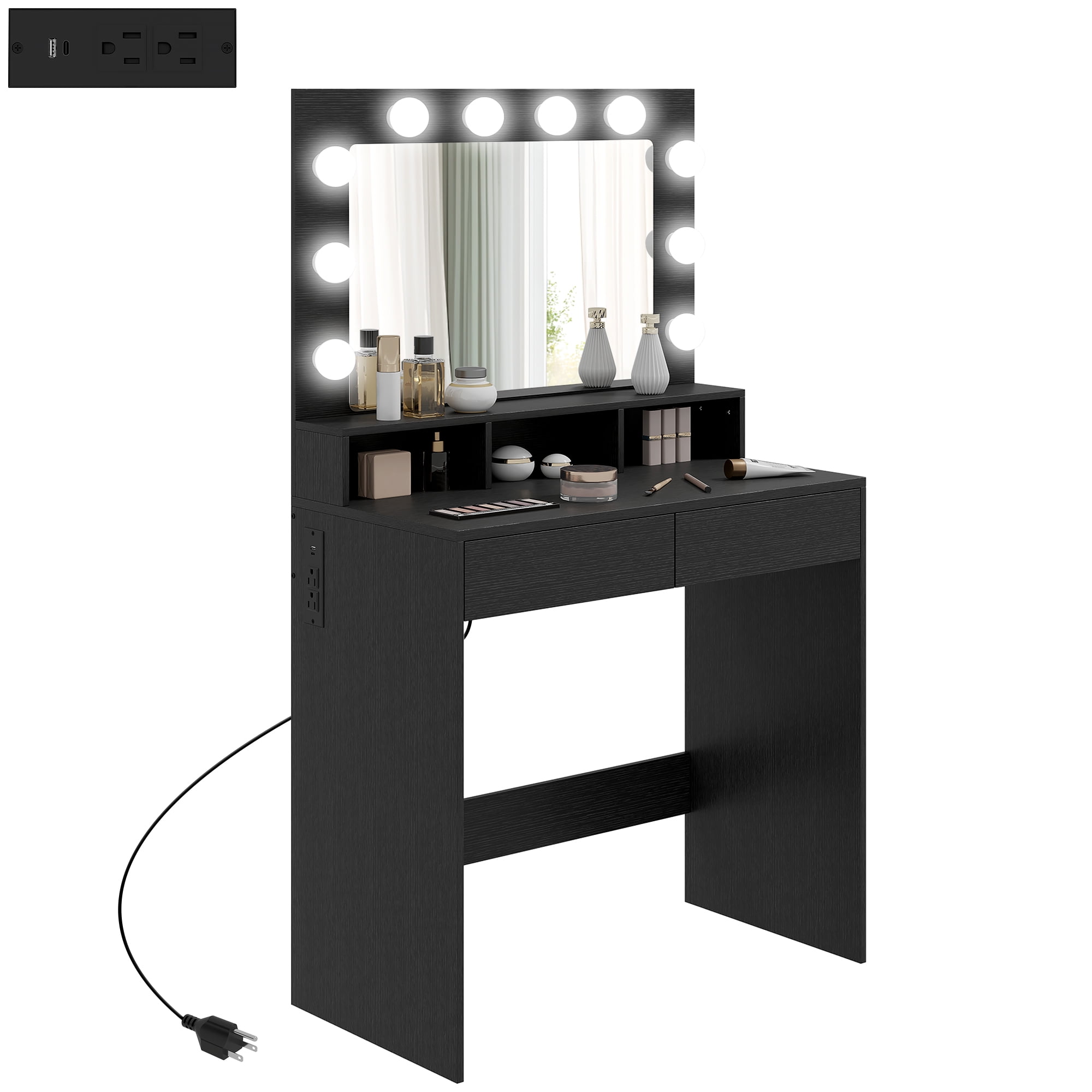 Click here for Homcom Makeup Vanity Table With Led Mirror And Cha... prices