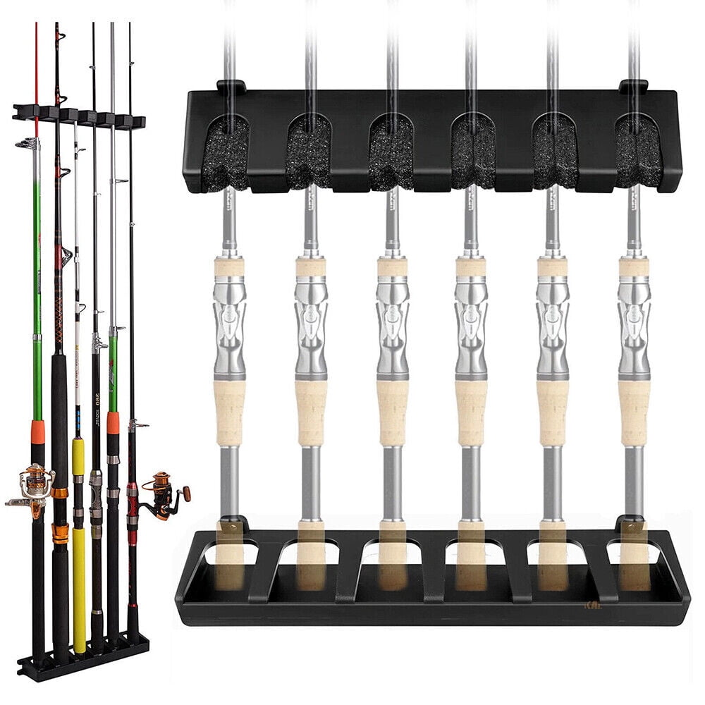 eYotto Fishing Rod Rack Vertical Holder Horizontal Wall Mount Boat Pole ...