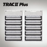 Gillette Trac II Plus Razor Blade Refills, 10 Count Twin Blades with ...