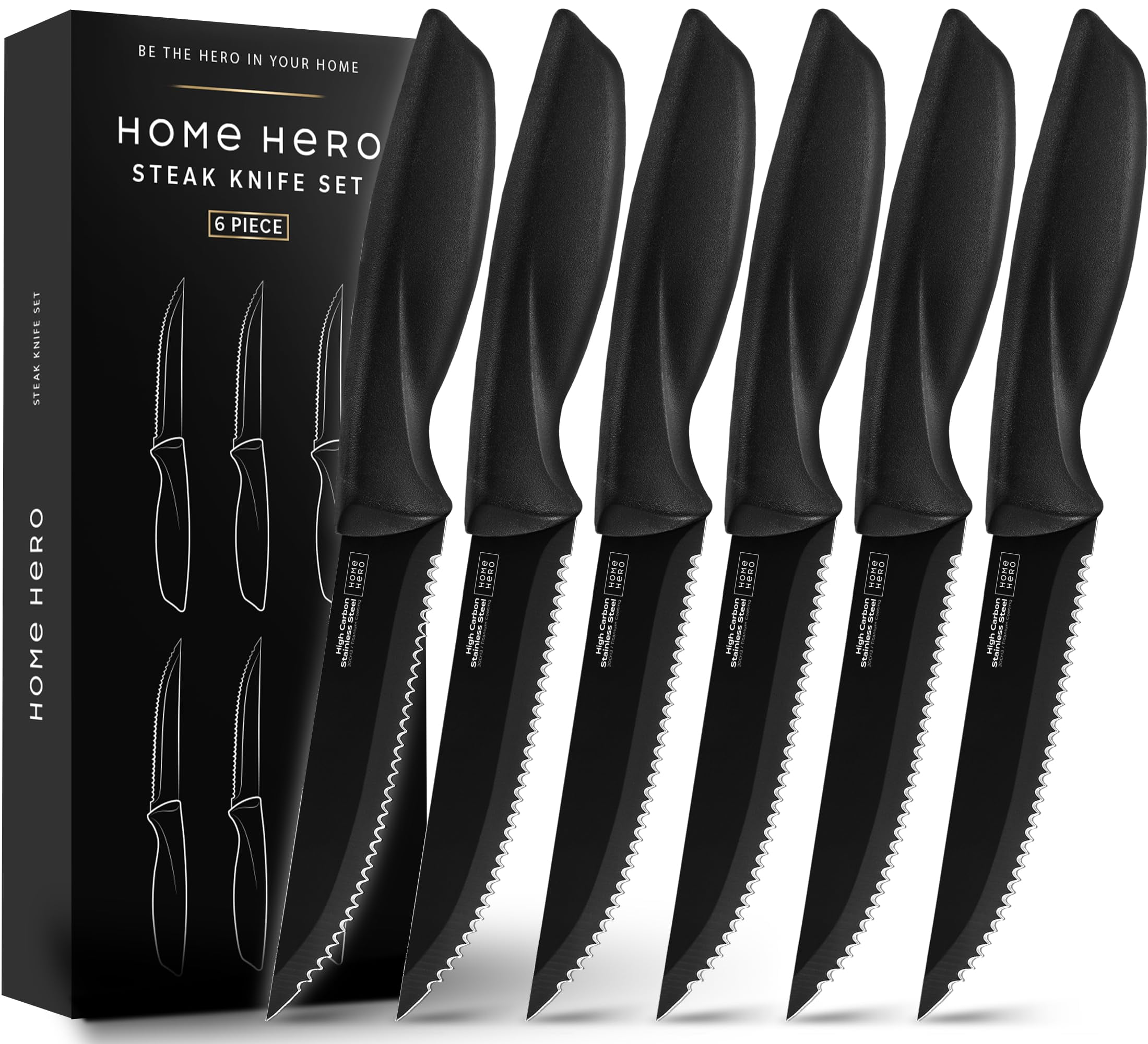 Cuchillos para carne Home Hero de acero inoxidable con alto contenido ...