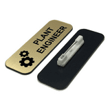 Plant Engineer 1 x 3" Name Tag/Badge, Brushed Gold, (3 Pack) - Walmart.com