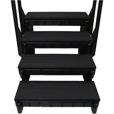 Confer Plastics 36” 3 Signature Spa Step with Curved Handrails, Gray ...