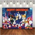 TG Sonic Theme Happy Birthday Backdrop 5x3.5ft,for Kids Birthday Party ...