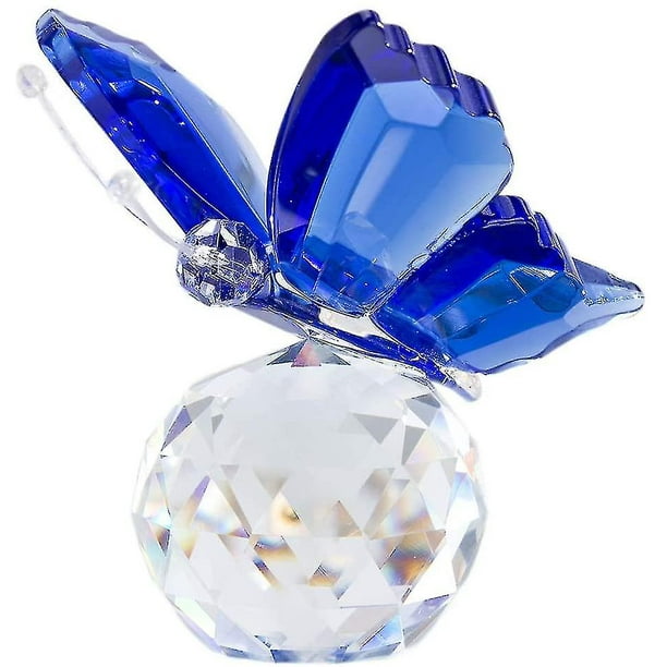 Crystal Flying Butterfly With Ball Base Figurine Art Glass Collection ...