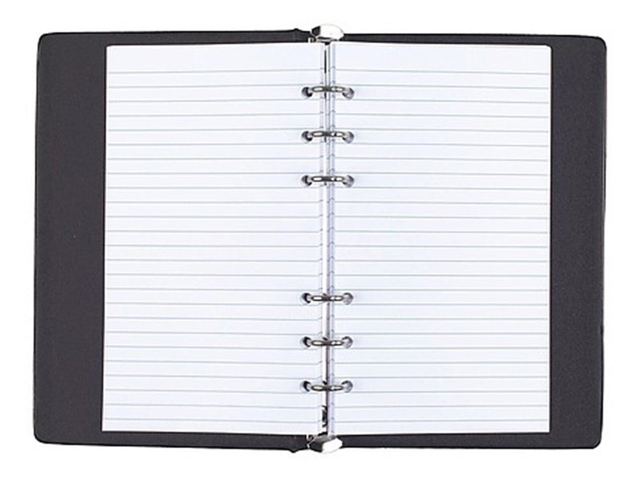 Mead 46001 Small 6-Ring Black Vinyl Loose-Leaf Memo Notebook with 6-3/4 ...