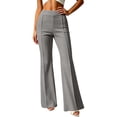 CFLVAEK Dress Pants Women Business Casual Straight Leg Slacks Solid ...