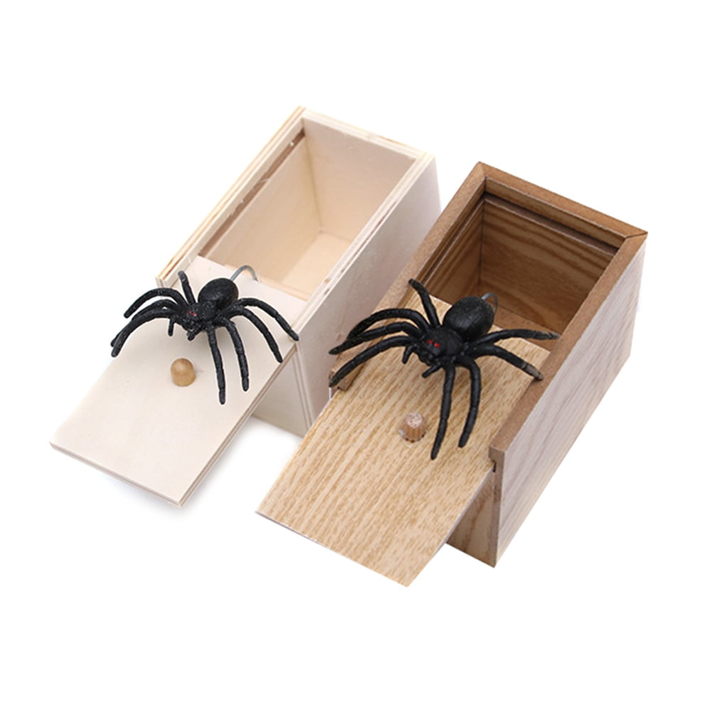 Visland Spider Prank Box - Fake Spider & Wooden Box Gag Gift for Kids ...