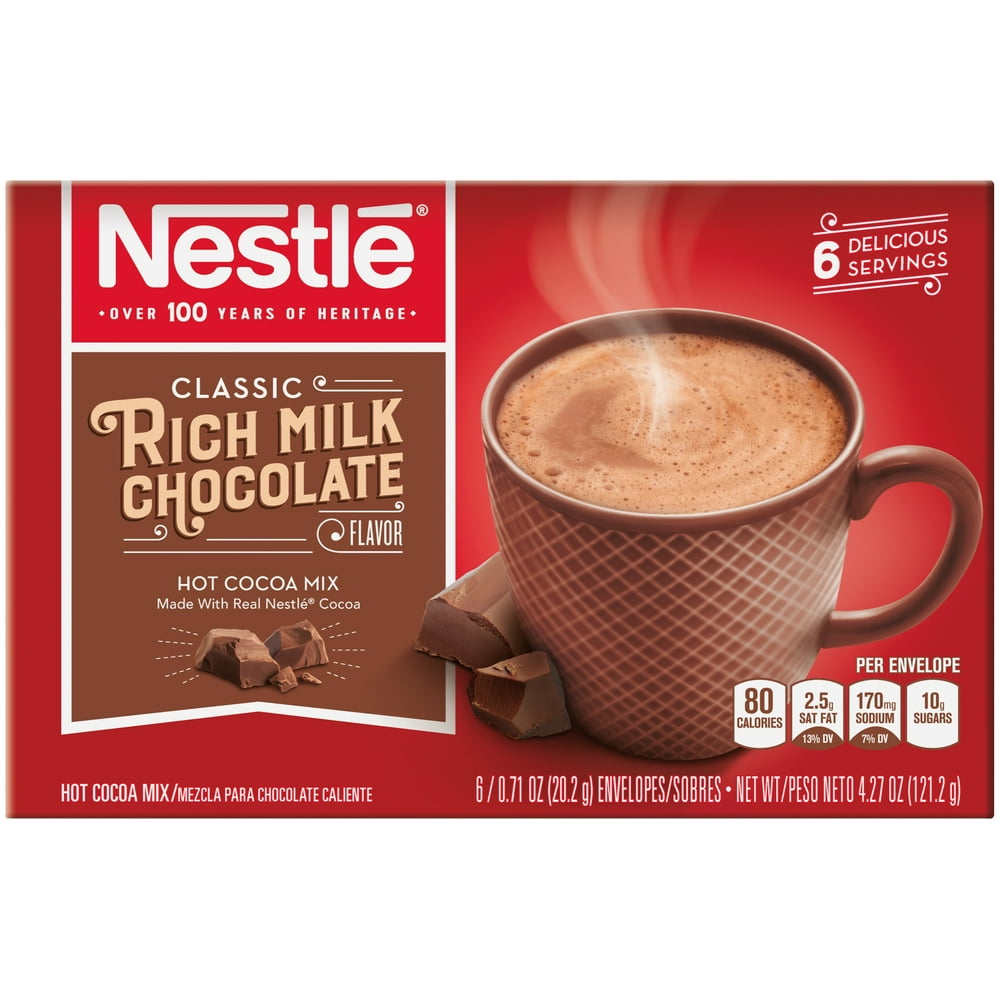 Nestle Rich Milk Chocolate Hot Cocoa Mix 6-0.71 oz. Packets - Walmart ...