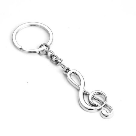 Hottest Stainless Steel Metal Treble Clef Musical Symbol Key Ring Key ...